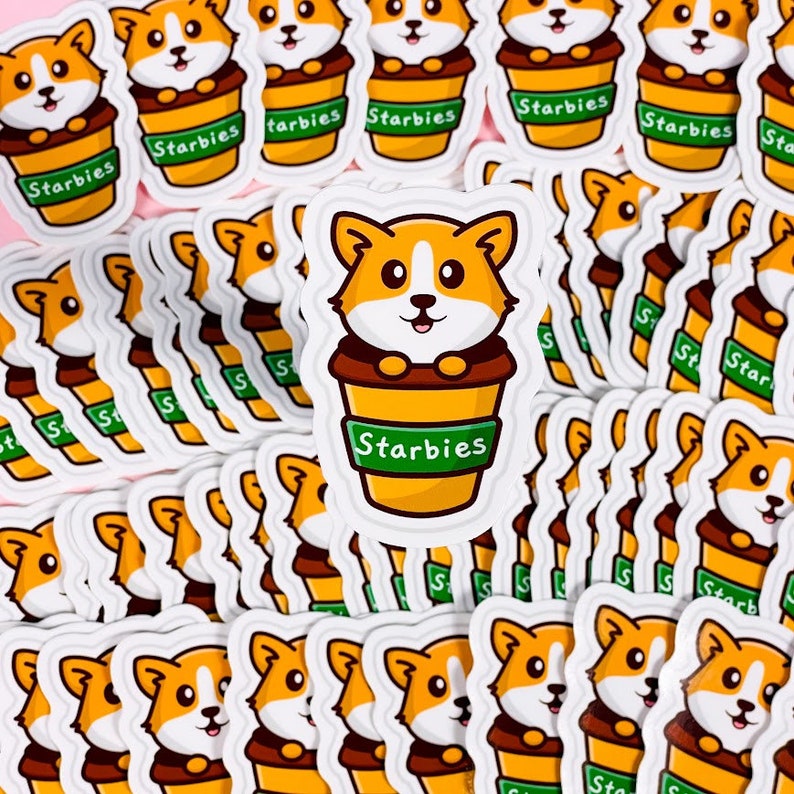 Corgi Sticker - Journaling - Coffee Addict Stickers - Stickers Laptop ...