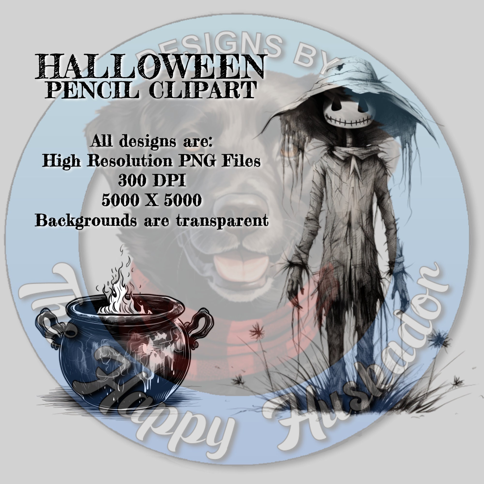 Halloween Pencil Clipart, Halloween PNG Clipart, Spooky Clipart, Cute ...