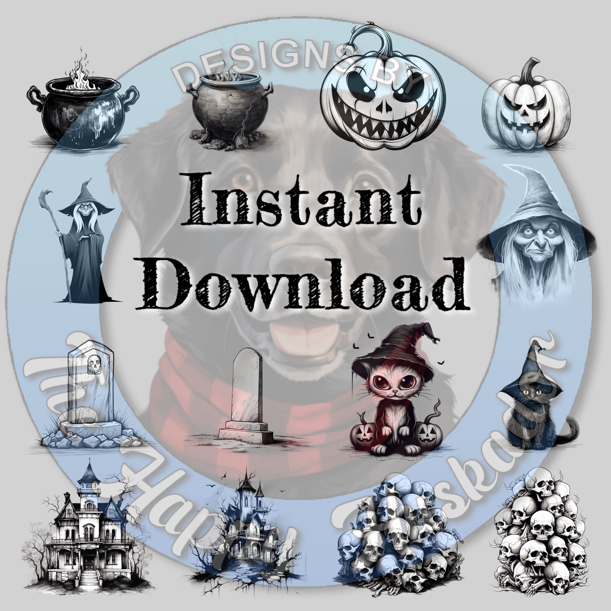 Halloween Pencil Clipart, Halloween PNG Clipart, Spooky Clipart, Cute ...