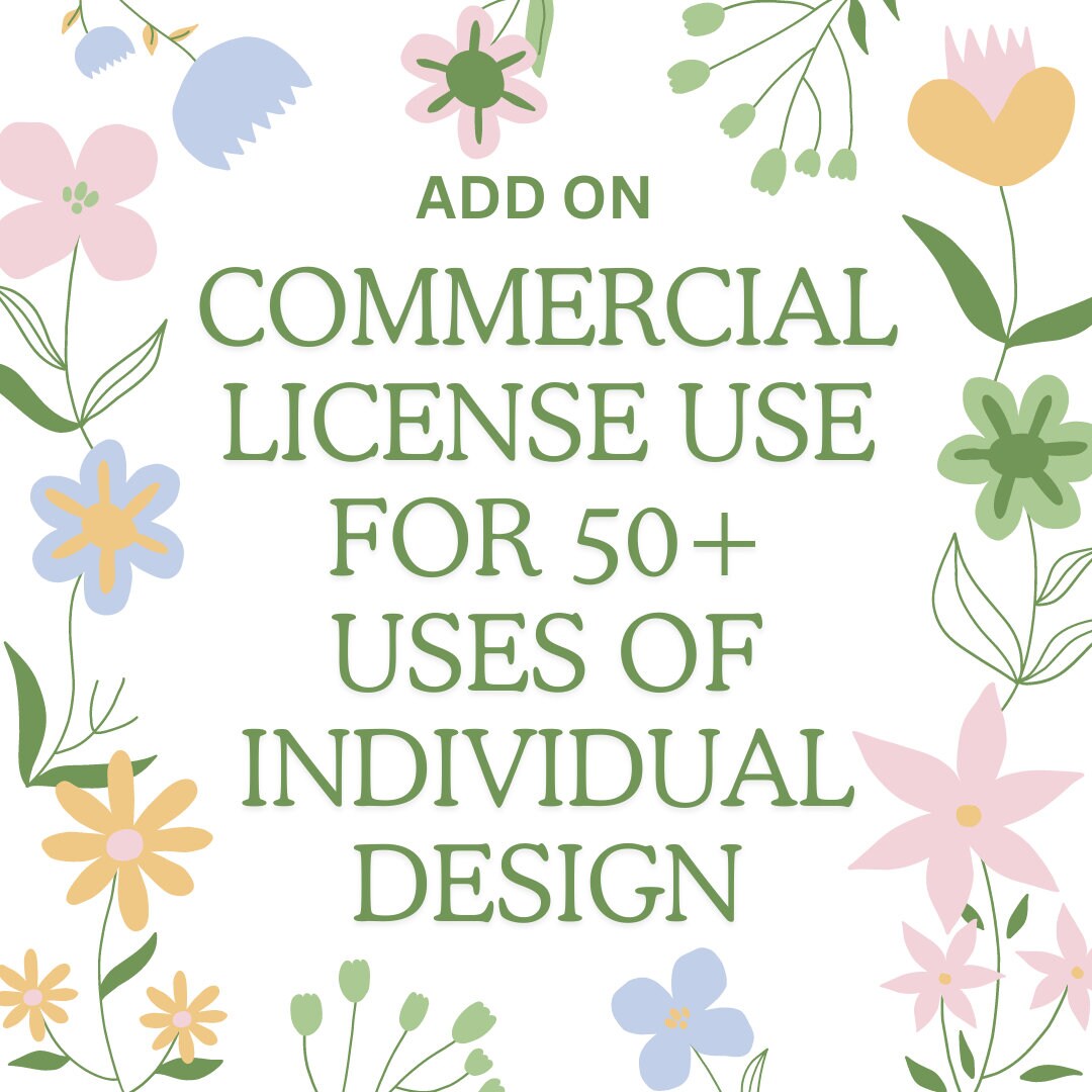 Commercial License Use for 50+ Uses of Individual Design - Etsy