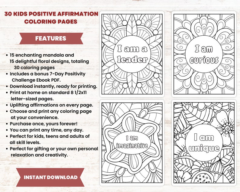 Positive Affirmations Coloring Pages for Kids | Coloring Pages | Kids ...