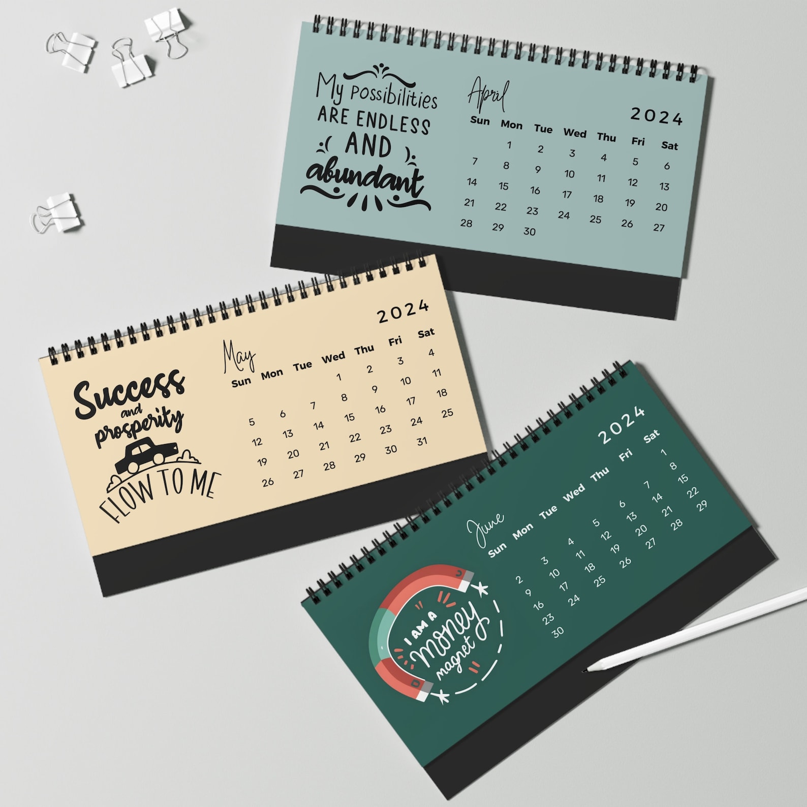 2024 Abundance Affirmations Desk Calendar 2024 Calendar 2024 Desk ...