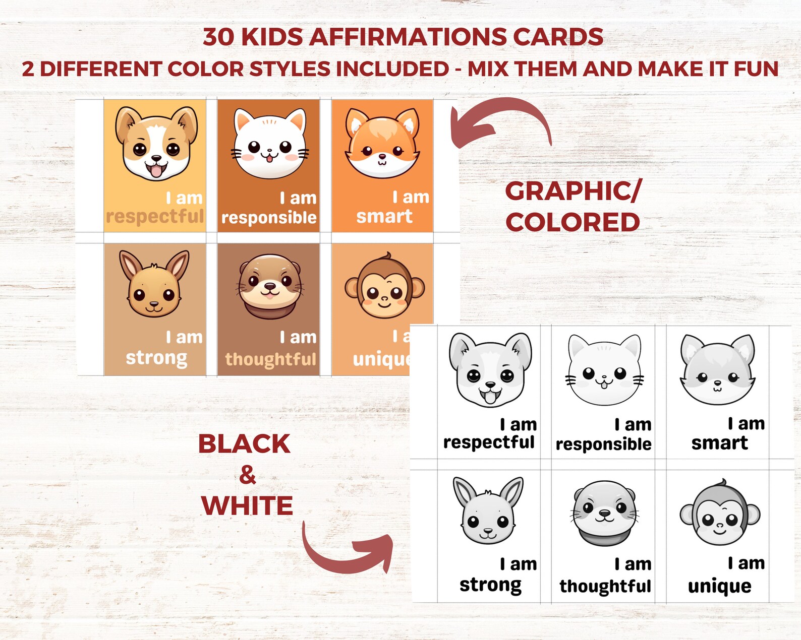 Printable Affirmation Cards for Kids, Positive Affirmation Cards ...