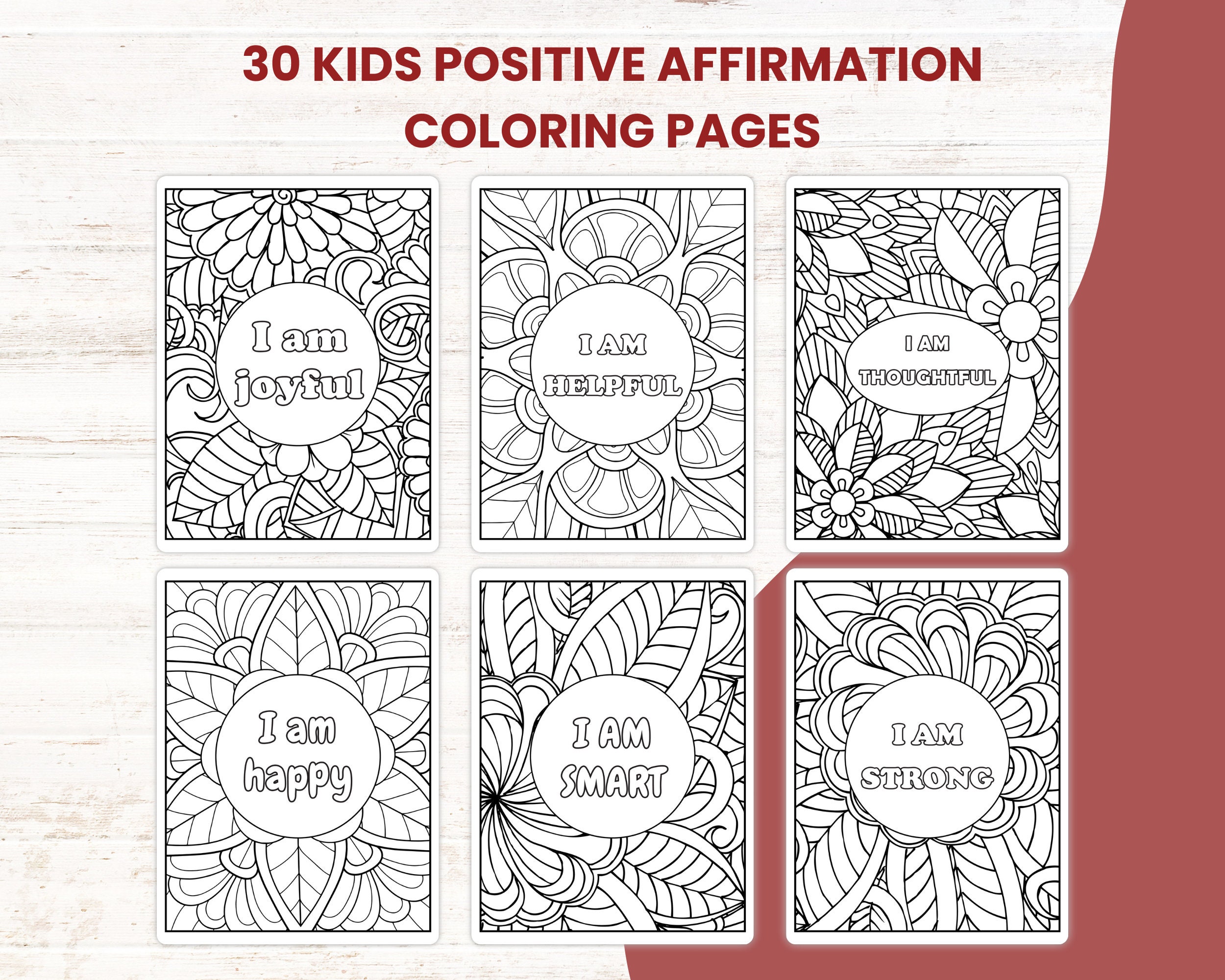 Positive Affirmations Coloring Pages for Kids Coloring Pages Kids ...