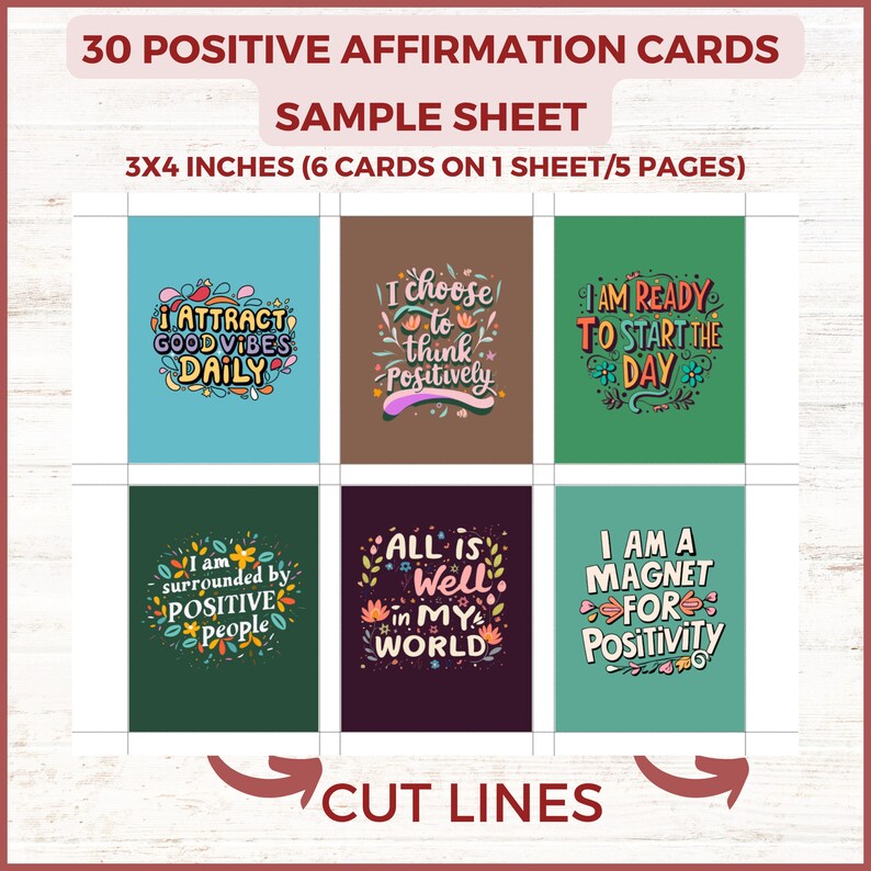 Printable Positive Affirmation Cards, Positivity Affirmation, Daily ...