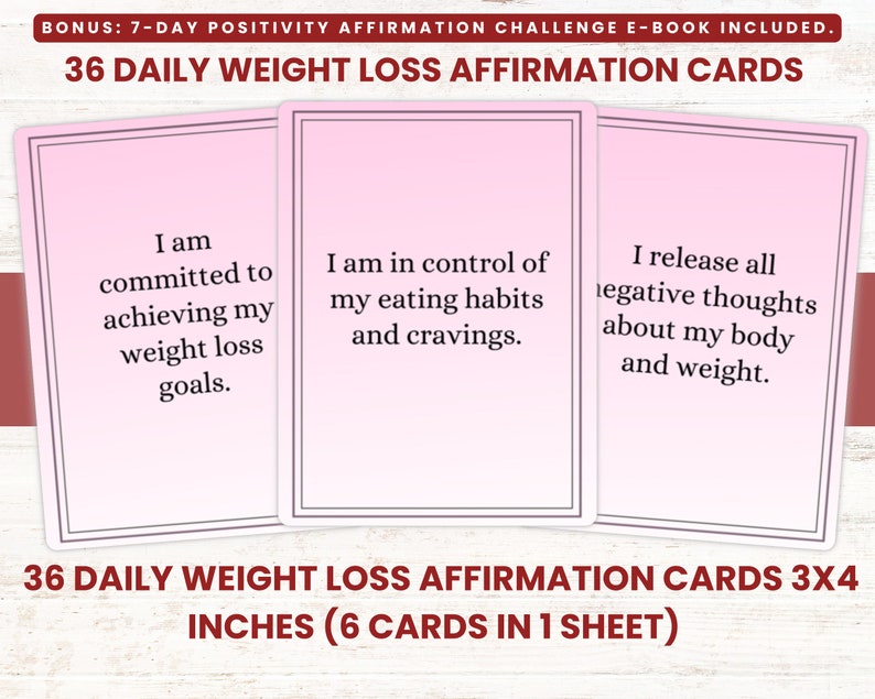 Printable Weight Loss Affirmation Cards Downloadable - Etsy Printable Weight Loss Affirmation Cards Downloadable - Etsy