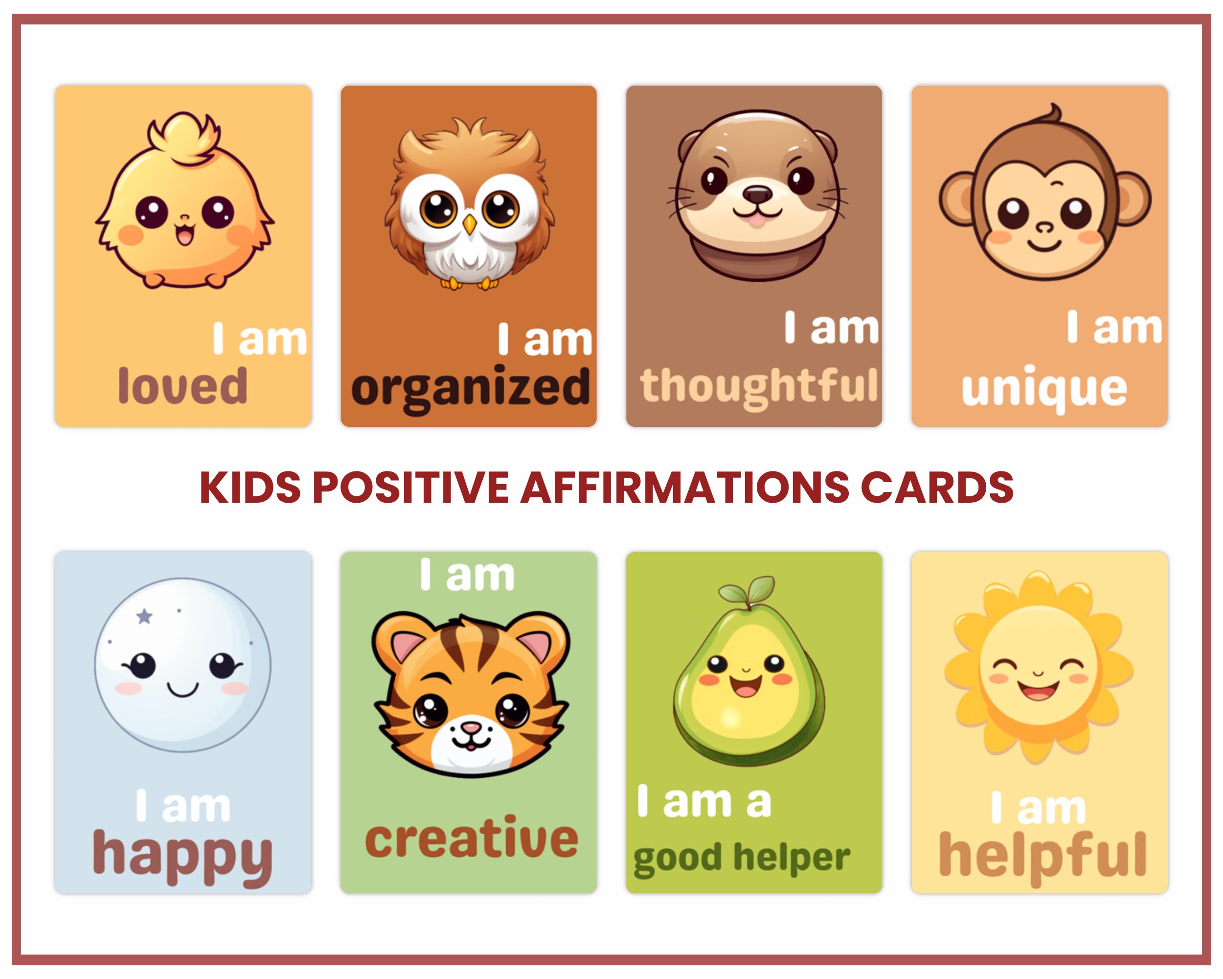 Printable Affirmation Cards for Kids, Positive Affirmation Cards ...