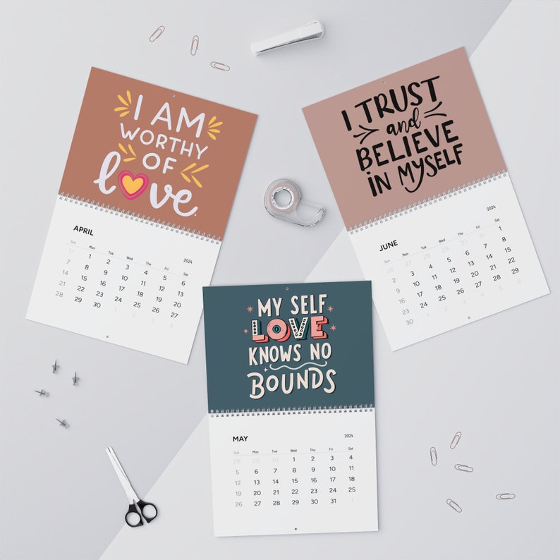 2024 Self Love Affirmations Calendar 2024 Wall Calendar - Etsy