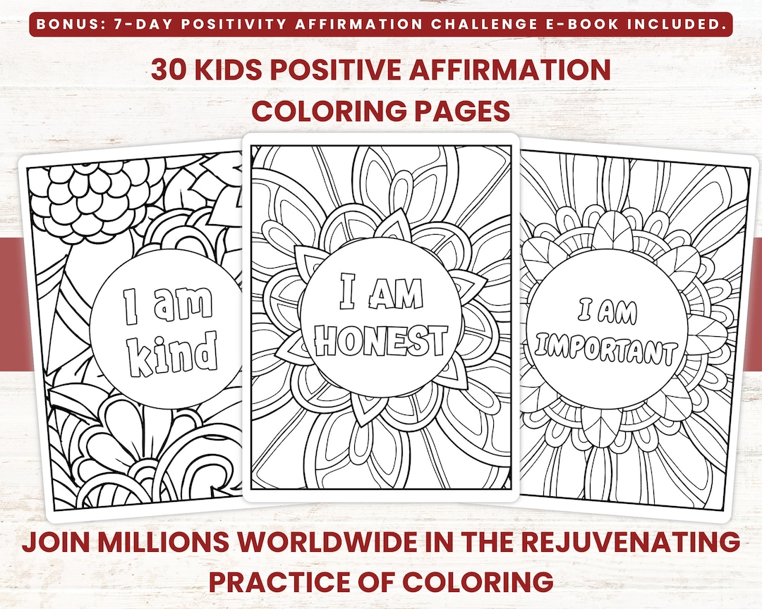 Positive Affirmations Coloring Pages for Kids | Coloring Pages | Kids ...