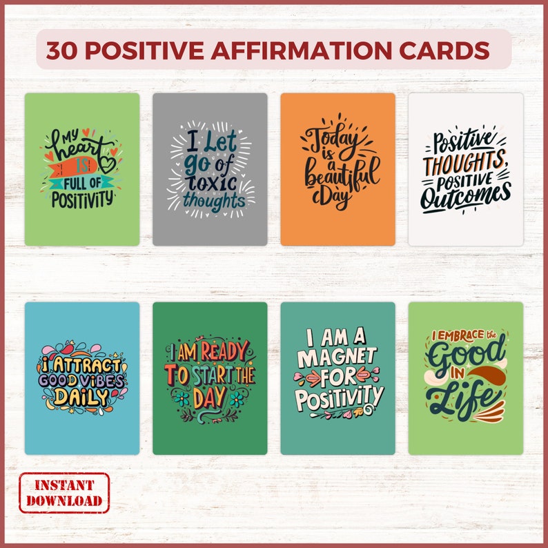 Printable Positive Affirmation Cards, Positivity Affirmation, Daily ...