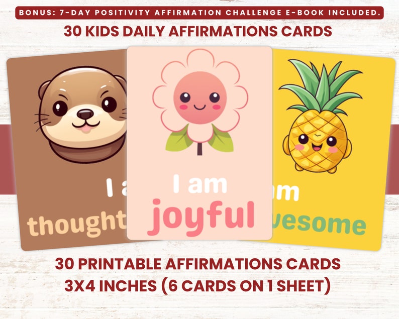 Printable Affirmation Cards for Kids, Positive Affirmation Cards ...