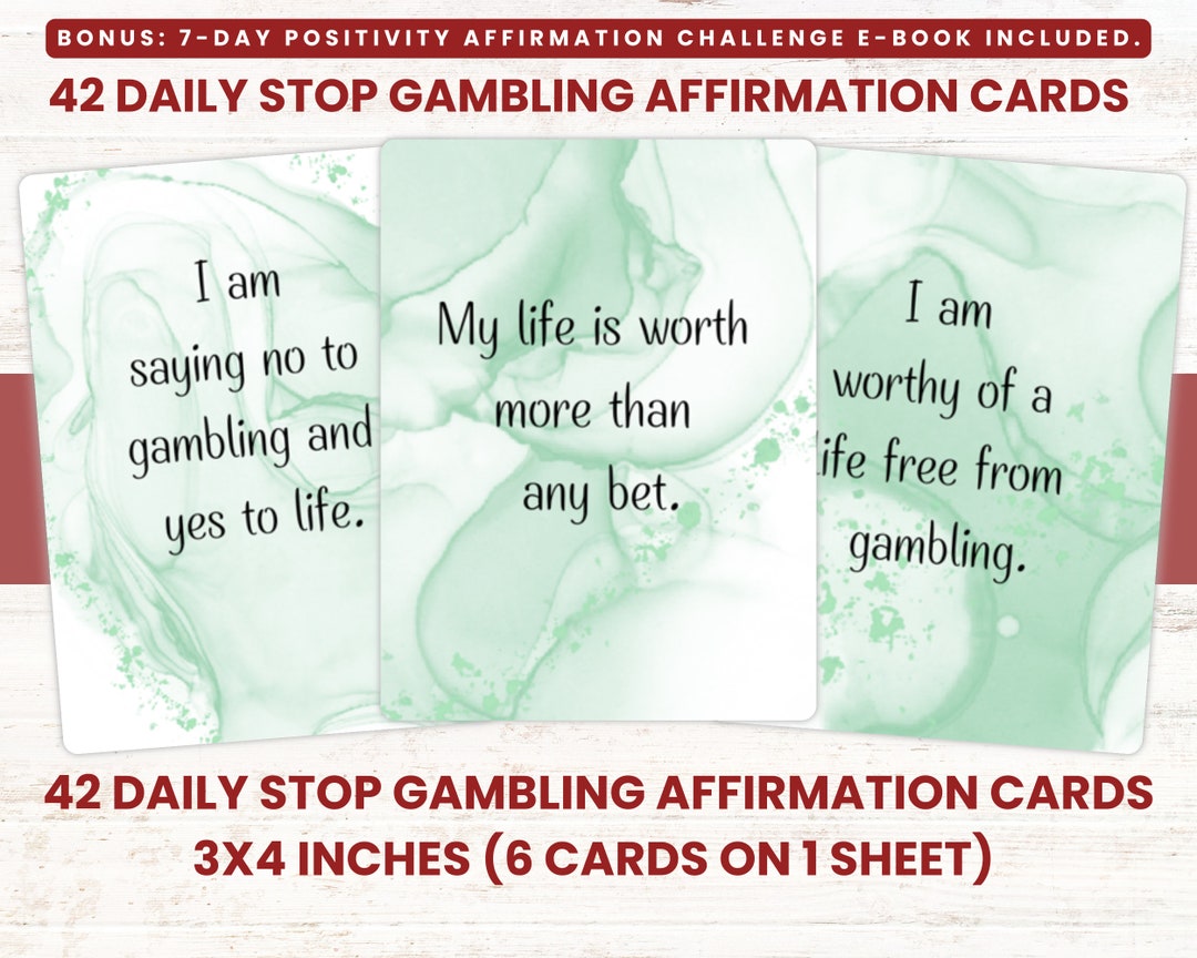 Printable Stop Gambling Affirmation Cards, Quit Gambling Affirmations ...