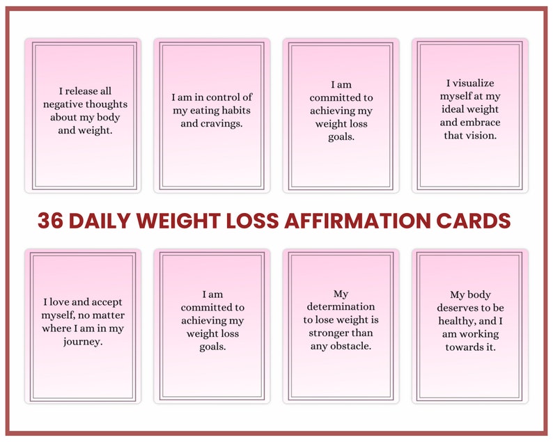 Printable Weight Loss Affirmation Cards Downloadable - Etsy Printable Weight Loss Affirmation Cards Downloadable - Etsy