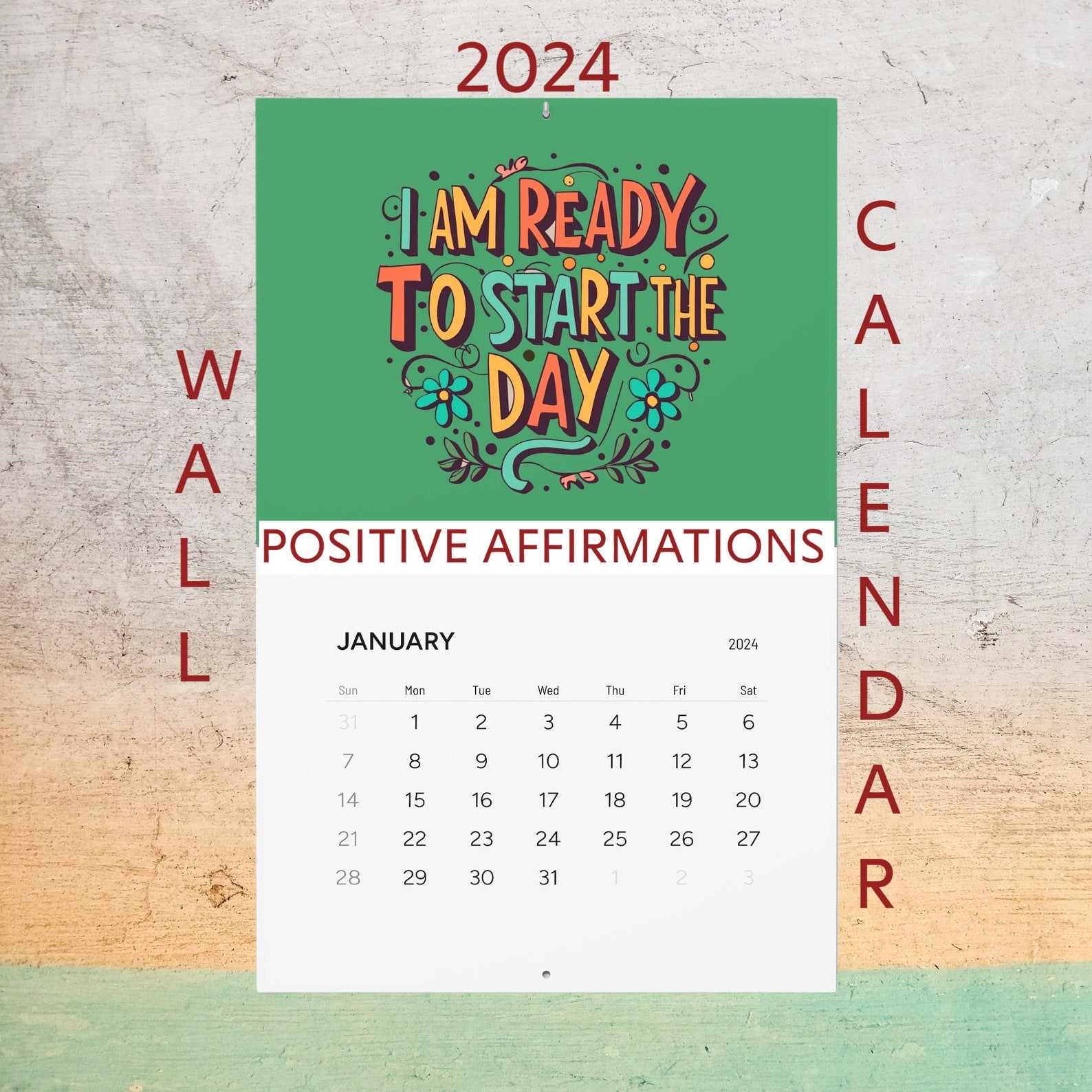 2024 Positive Affirmations Calendar, 2024 Wall Calendar, Unique ...