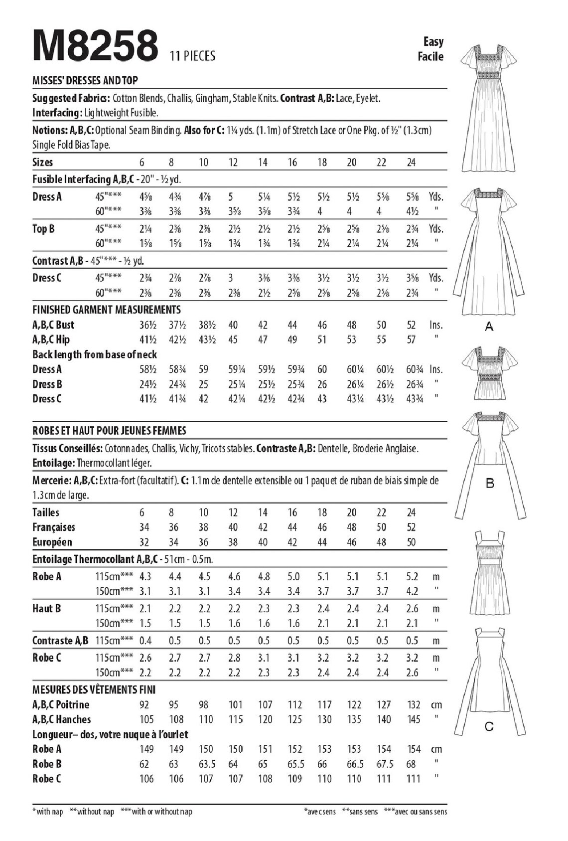NEW/UNCUT Mccalls Misses' Dresses and Top M8258 - Etsy