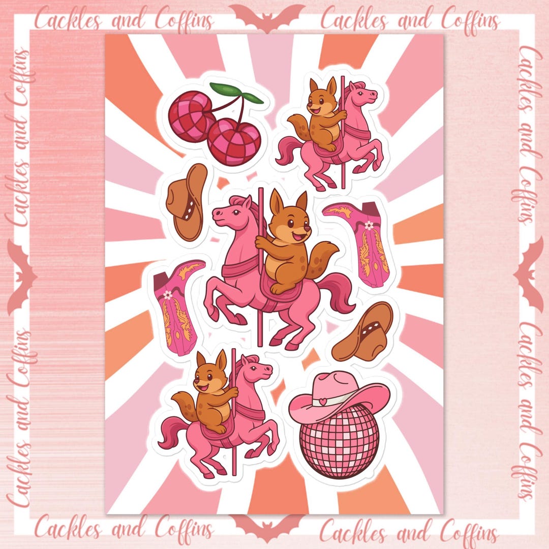 Pink Chapaa Club Sticker Sheet | Palia Fan Art Stickers | Pink Pony ...