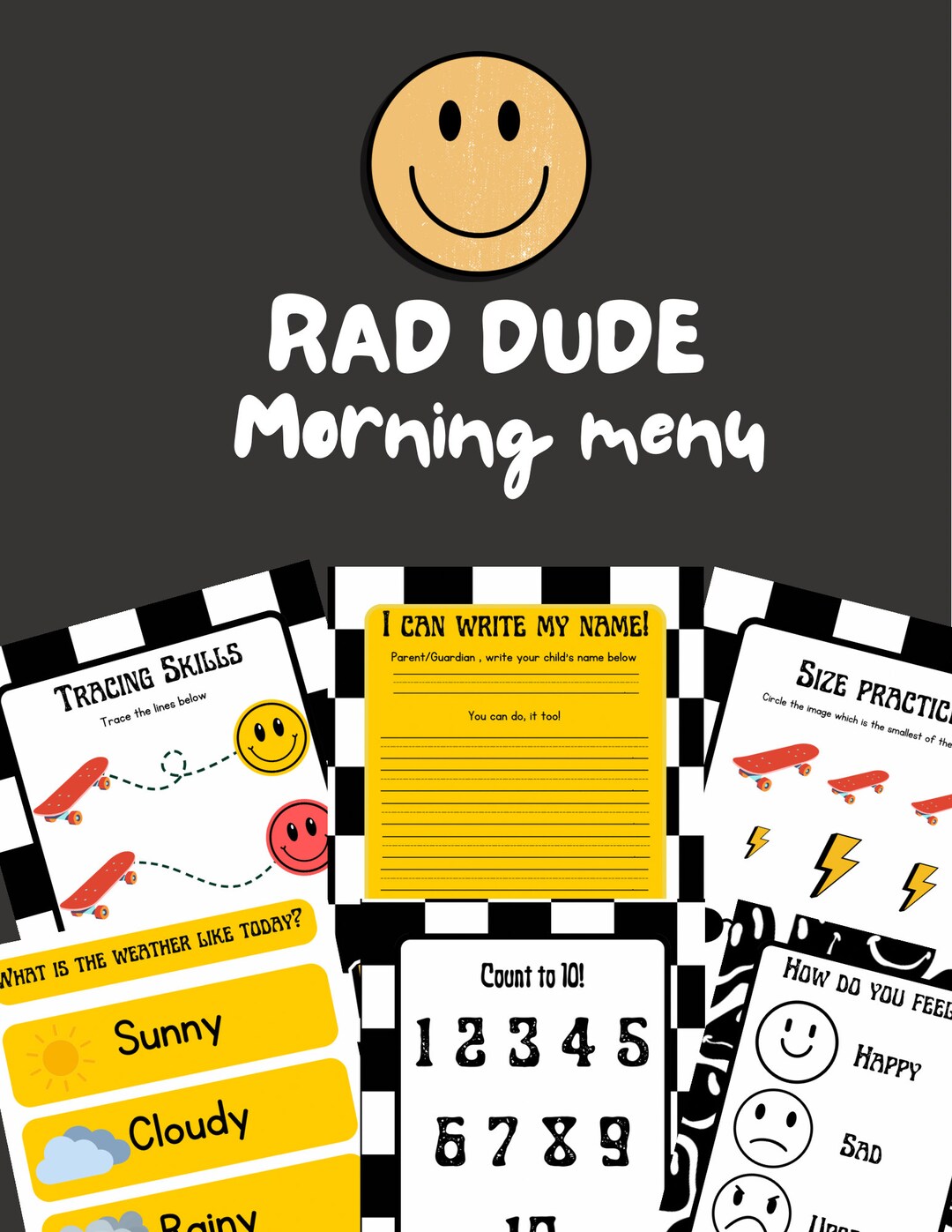 Morning Menu Rad Dude Activity Workbook for Toddlers - Etsy