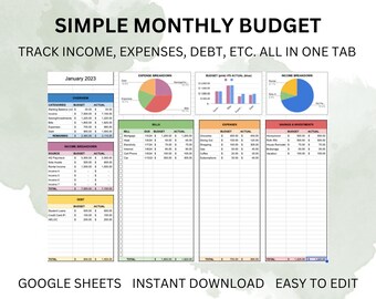 Monthly Budget Spreadsheet Template, Simple Monthly Budget Spreadsheet ...