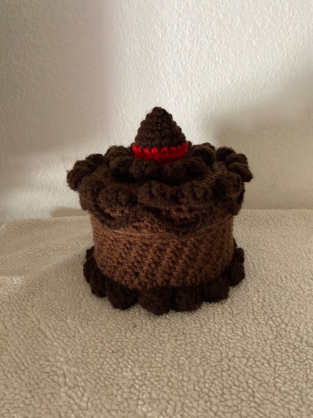 Crocheted Chocolate Strawberry Cake Box - Etsy