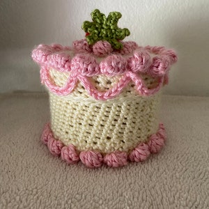 Crocheted Strawberry Shortcake Cake Box - Etsy