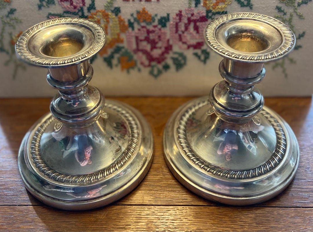 Waterford Set/2 Silver Plate “gadroon” Candlesticks - Etsy