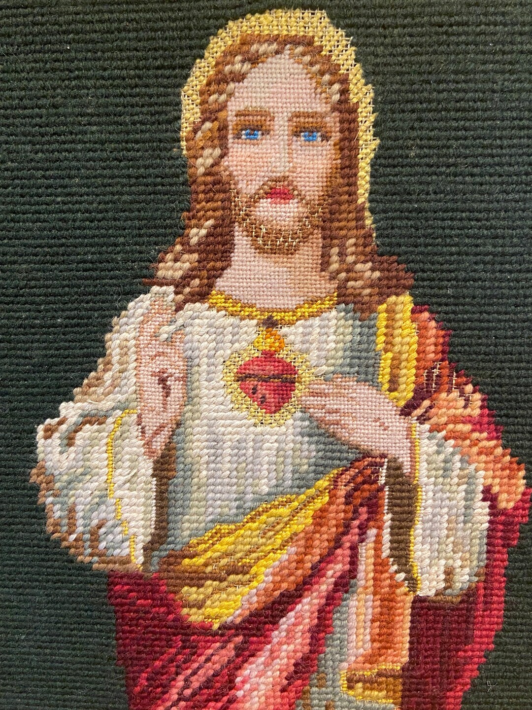 Sacred Heart Jesus Needlepoint - Etsy