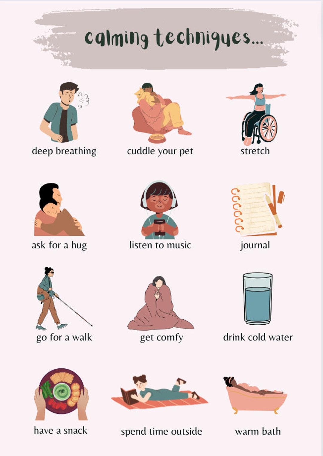 A4 Poster Calming Strategies for Teens and Adults - Digital Download - Etsy A4 Poster Calming Strategies for Teens and Adults - Digital Download - Etsy