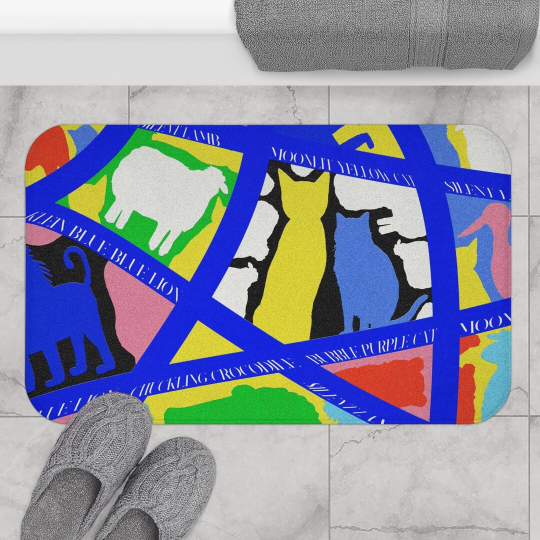 Klein Blue Animal Bath Mat Linzspace Original Design gift - Etsy