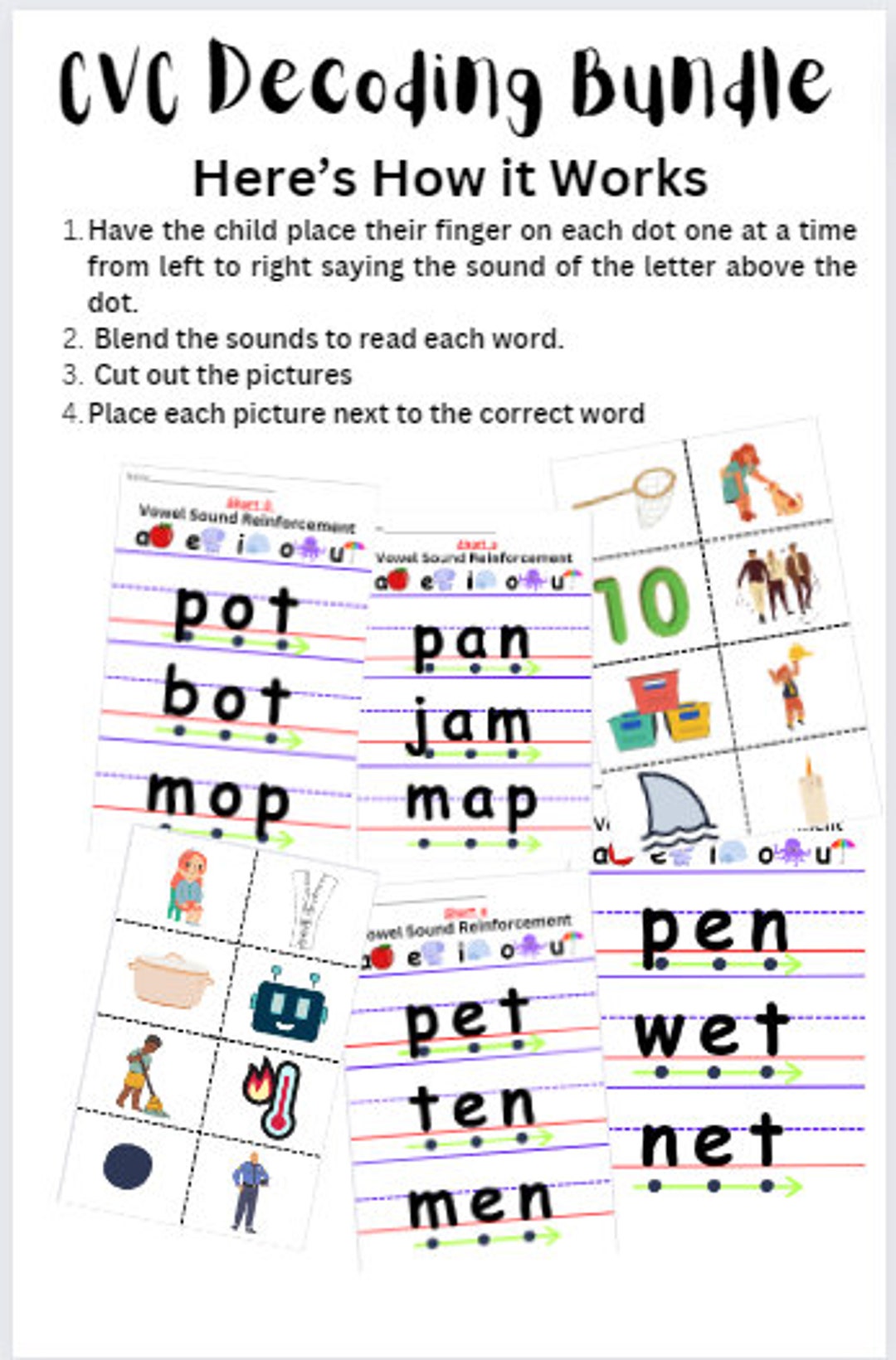 Phonics Word Blending Beginning Readers Including Kindergarten - Etsy