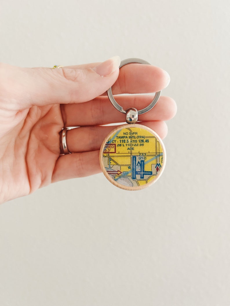 Sectional Map Keychain, Pilot Keychain, Airplane Keychain, Hangar ...