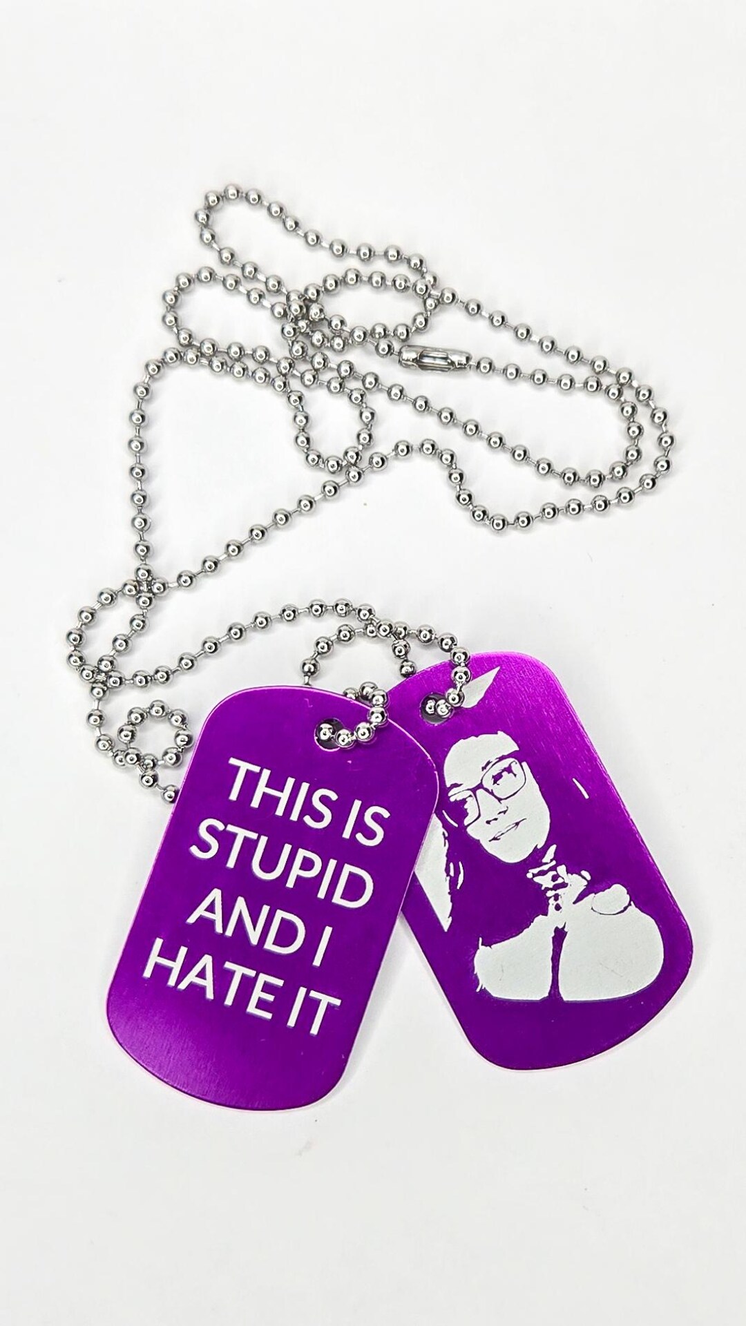 Maggie Weber Merch Laser Engraved Necklace | Purple Aluminum Engraved ...