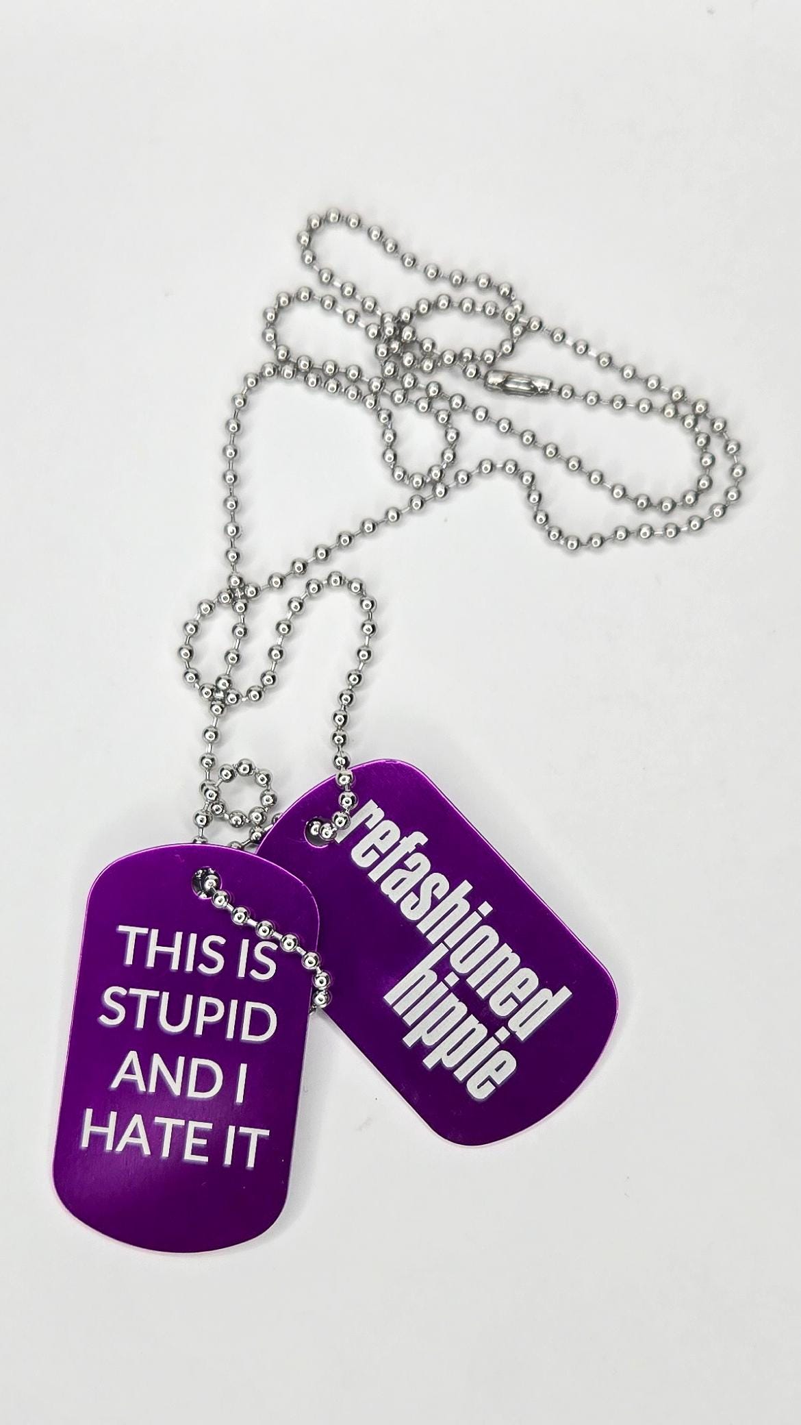 Maggie Weber Merch Laser Engraved Necklace | Purple Aluminum Engraved ...