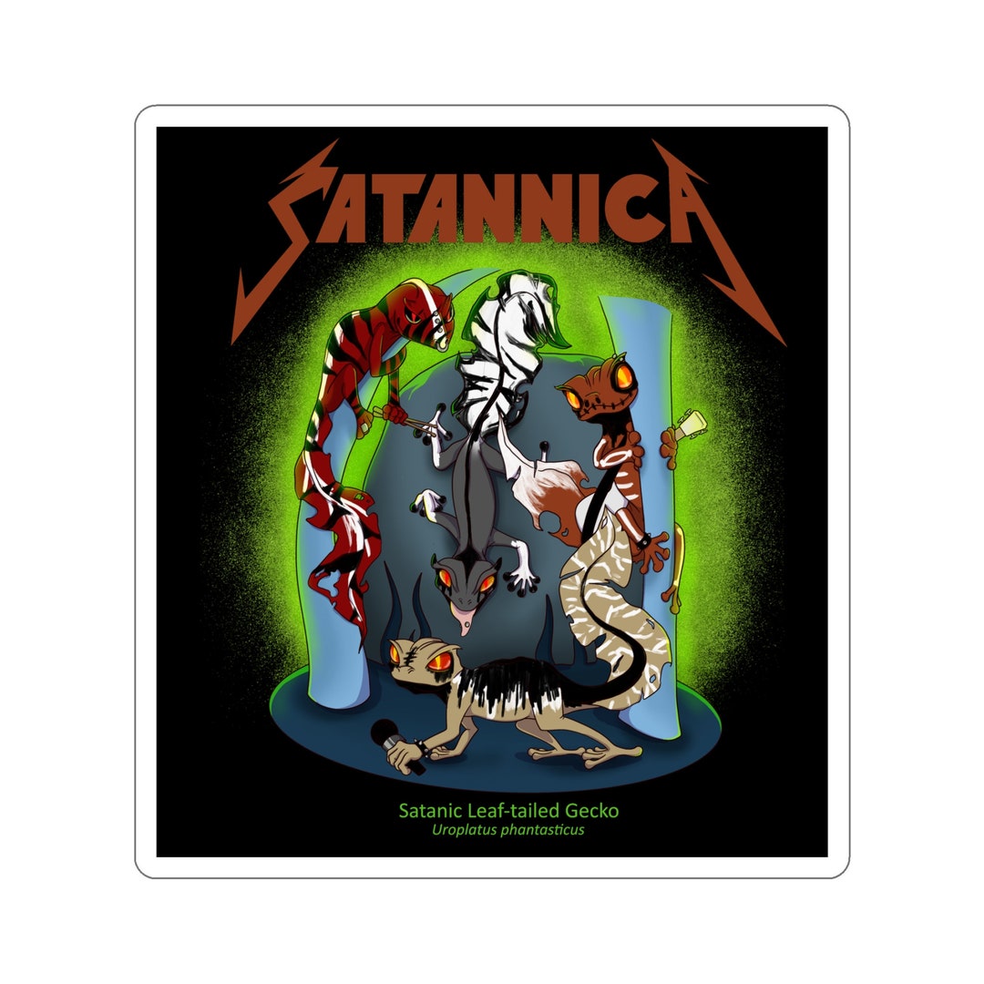 Satannica Heavy Metal Satanic Leaf-tailed Gecko Stickers Decorate ...