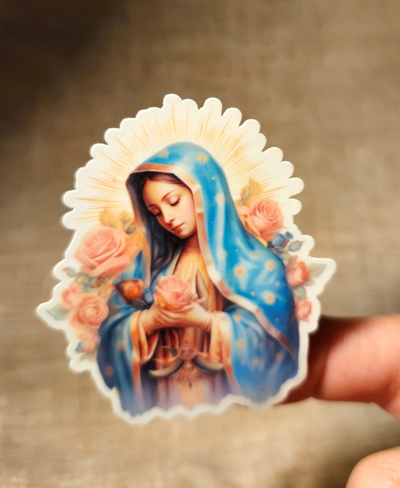 Blessed Mother Mary 2 Sizes Beautiful Hail Mary Waterproof Vinyl ...