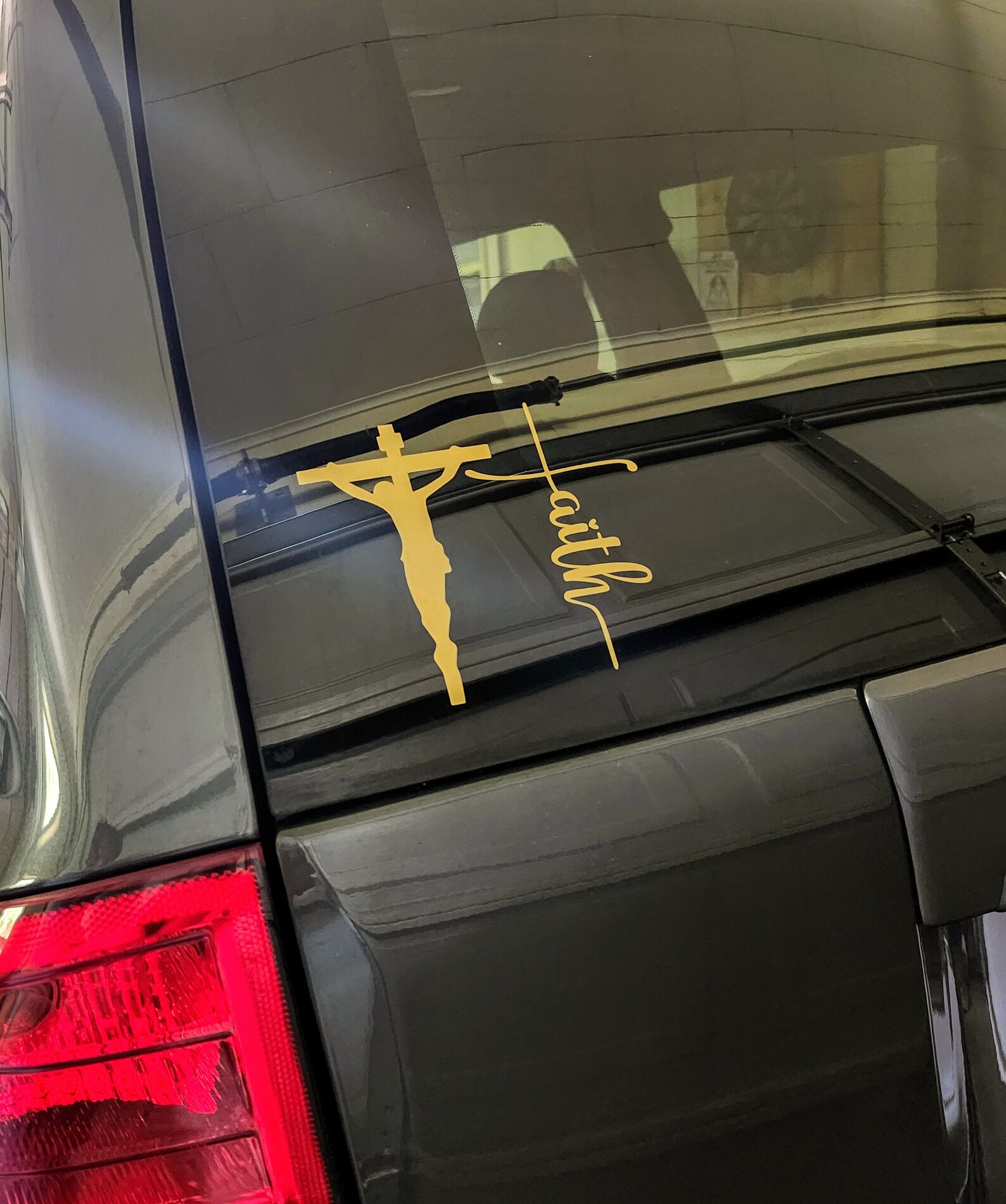 Crucifix Decal for Car Window Vinyl Jesus Crucified Sticker Water ...