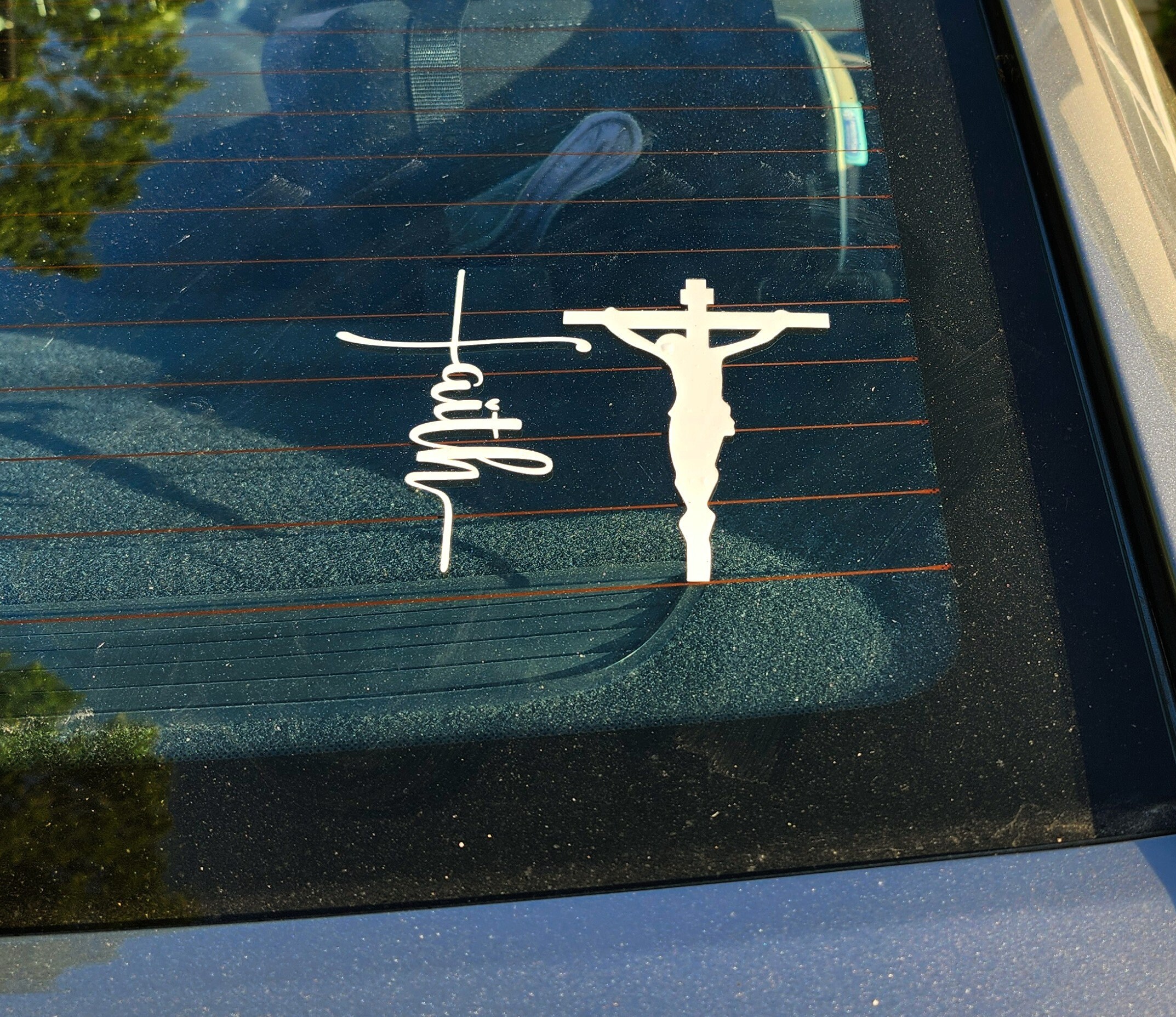 Crucifix Decal for Car Window Vinyl Jesus Crucified Sticker Water ...