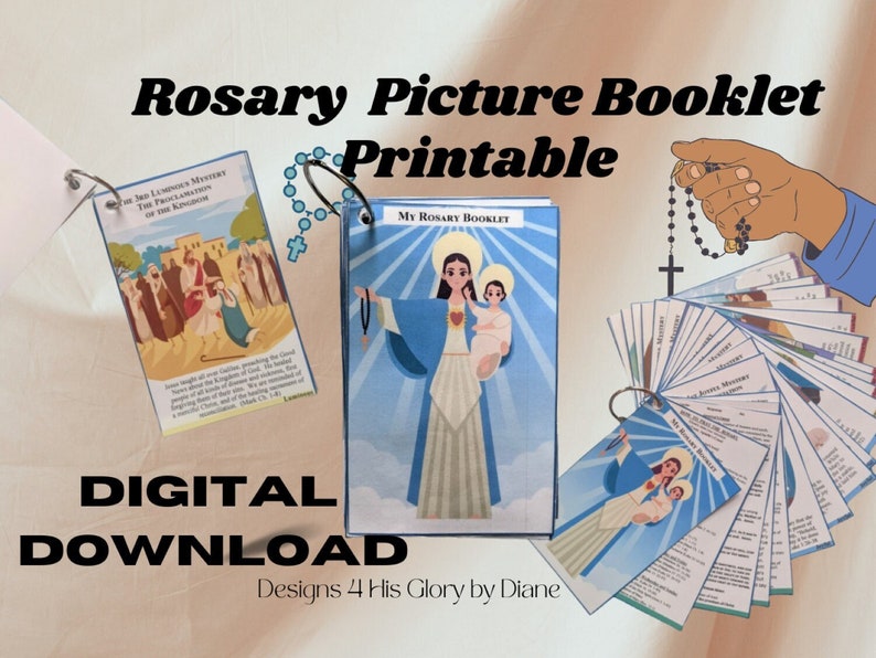 Printable Rosary Booklet How to Pray Rosary Teach Kids to Pray Rosary ...