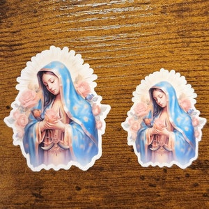 Blessed Mother Mary 2 Sizes Beautiful Hail Mary Waterproof Vinyl ...