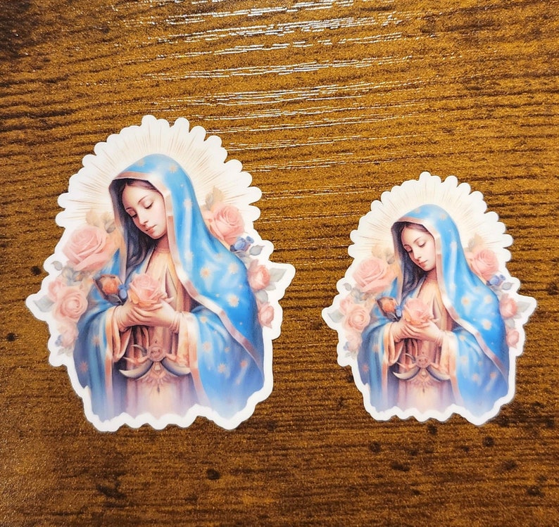 Blessed Mother Mary 2 Sizes Beautiful Hail Mary Waterproof Vinyl ...