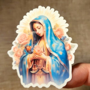 Blessed Mother Mary 2 Sizes Beautiful Hail Mary Waterproof Vinyl ...