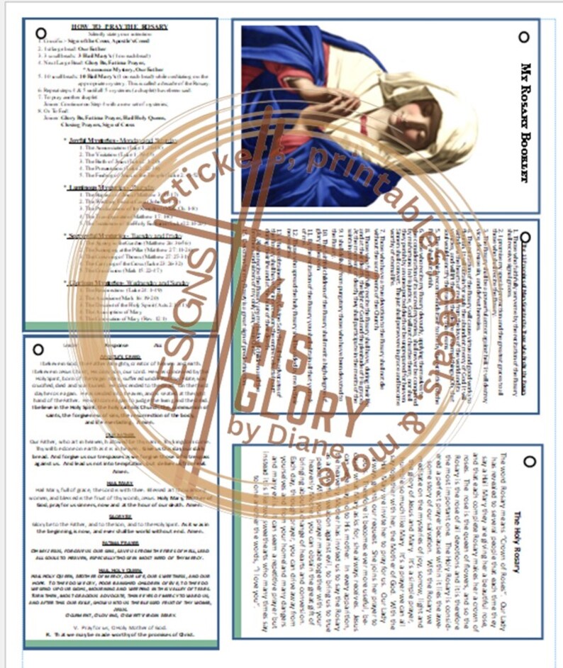 Printable Rosary Booklet How to Pray Rosary Teach Kids to Pray Rosary ...