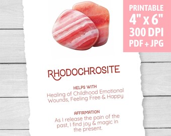 Calcite Crystal Card - Printable - Calcite Meaning - Jewelry Gift Tag ...