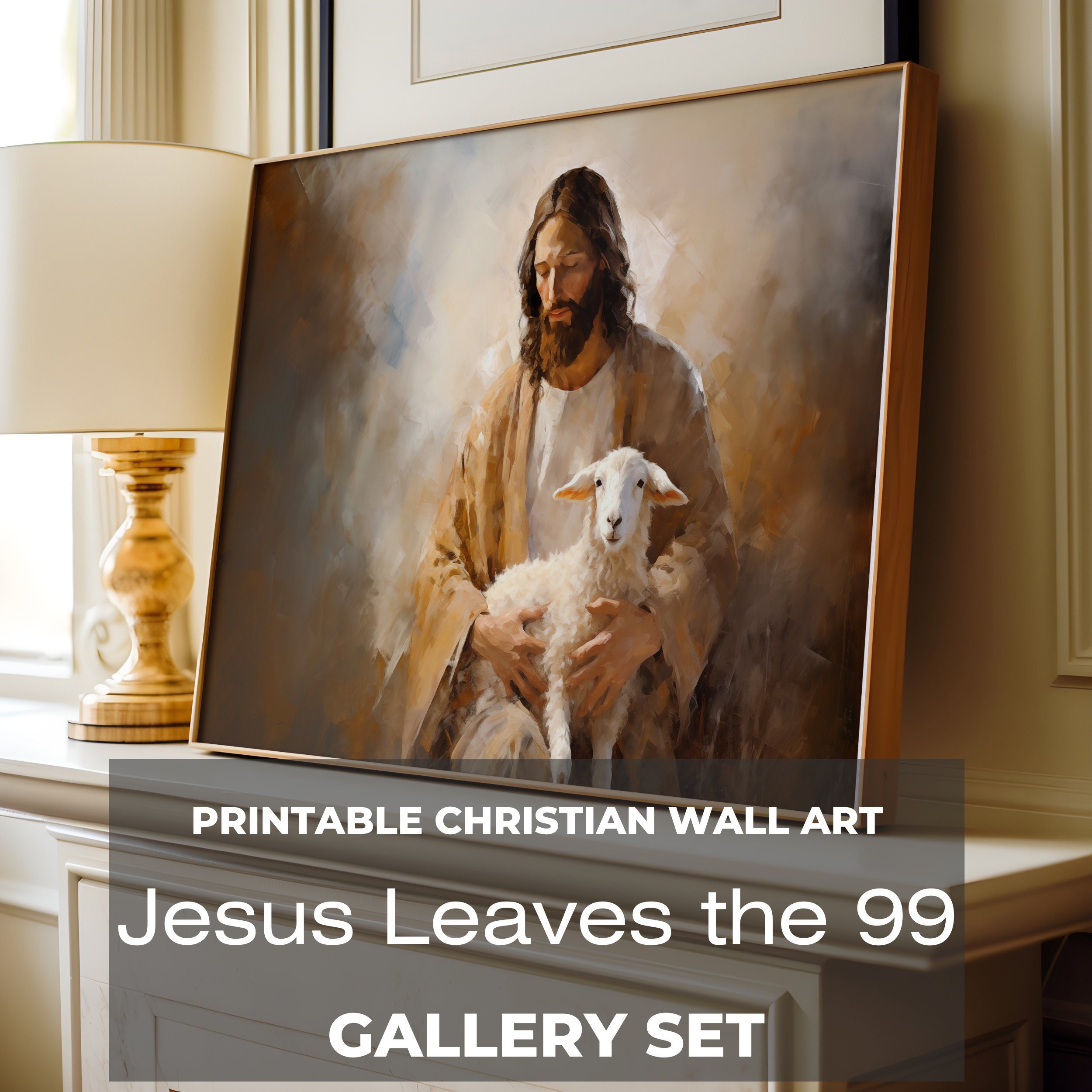 Christian Wall Art Set Minimalist Watercolor Jesus Painting,the Last ...