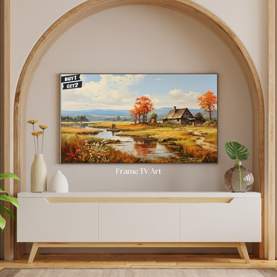 Vintage Farmhouse Frame TV Art Fall Scenery Smart Tv Frame TV - Etsy