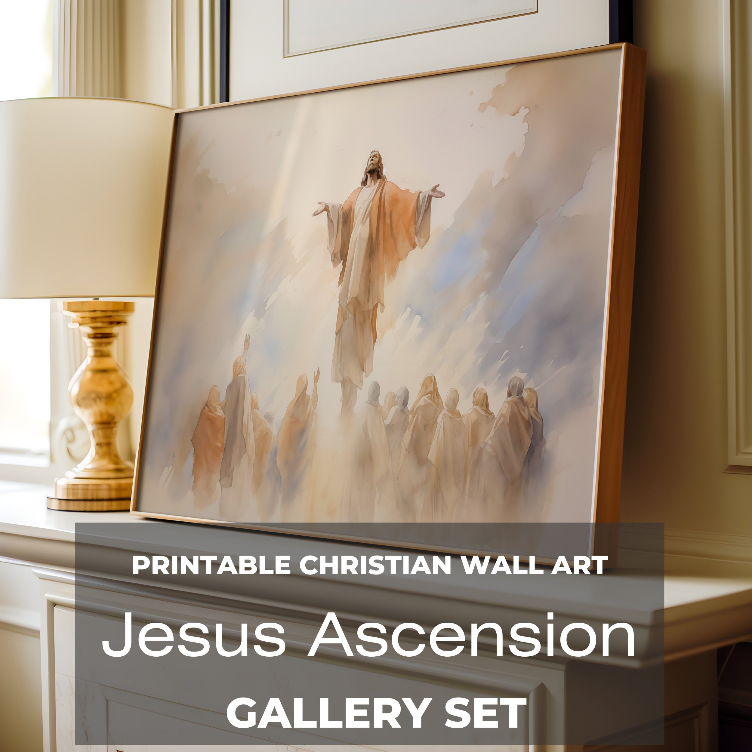 Christian Wall Art Set Minimalist Watercolor Jesus Painting,the Last ...