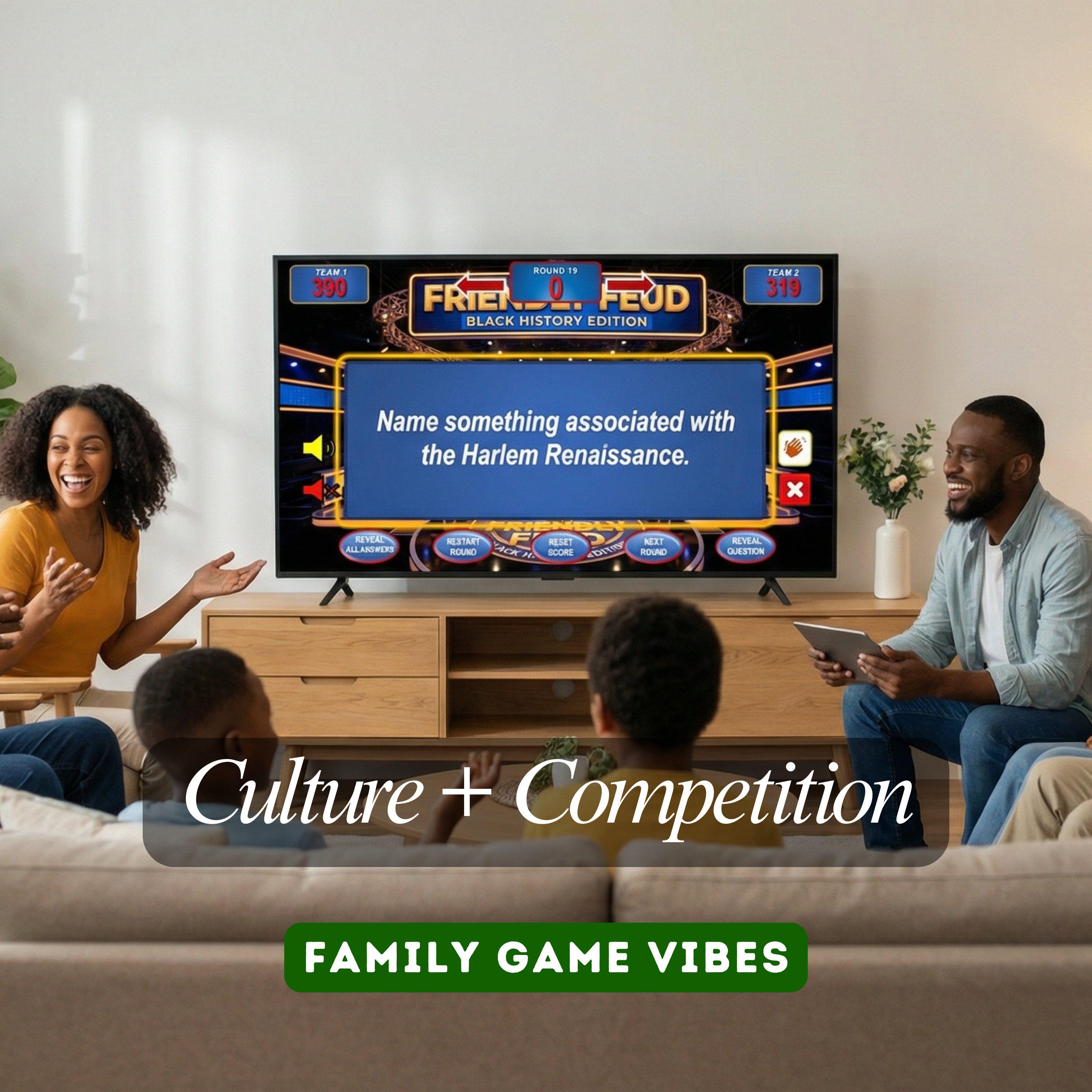 Friendly Feud Black Family Game, Black History Month Party Games ...