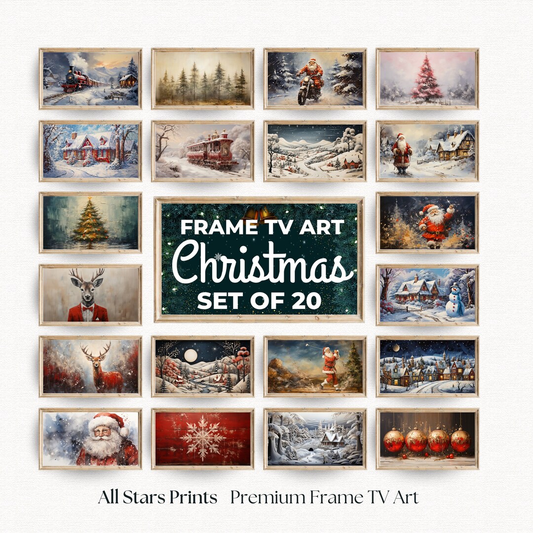 Frame TV Christmas Art Set Collection Vintage Frame TV - Etsy