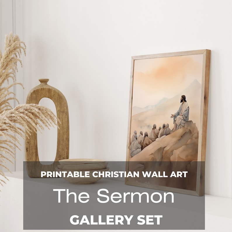 Christian Wall Art Set Minimalist Watercolor Jesus Painting,the Last ...