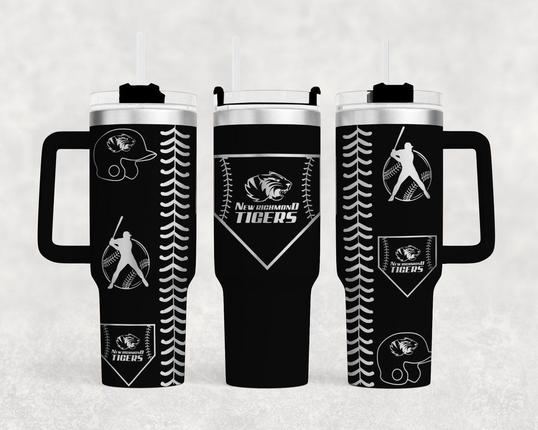 Tigers Baseball Laser Engraved Full Wrap for 40oz Tumbler, Digital ...