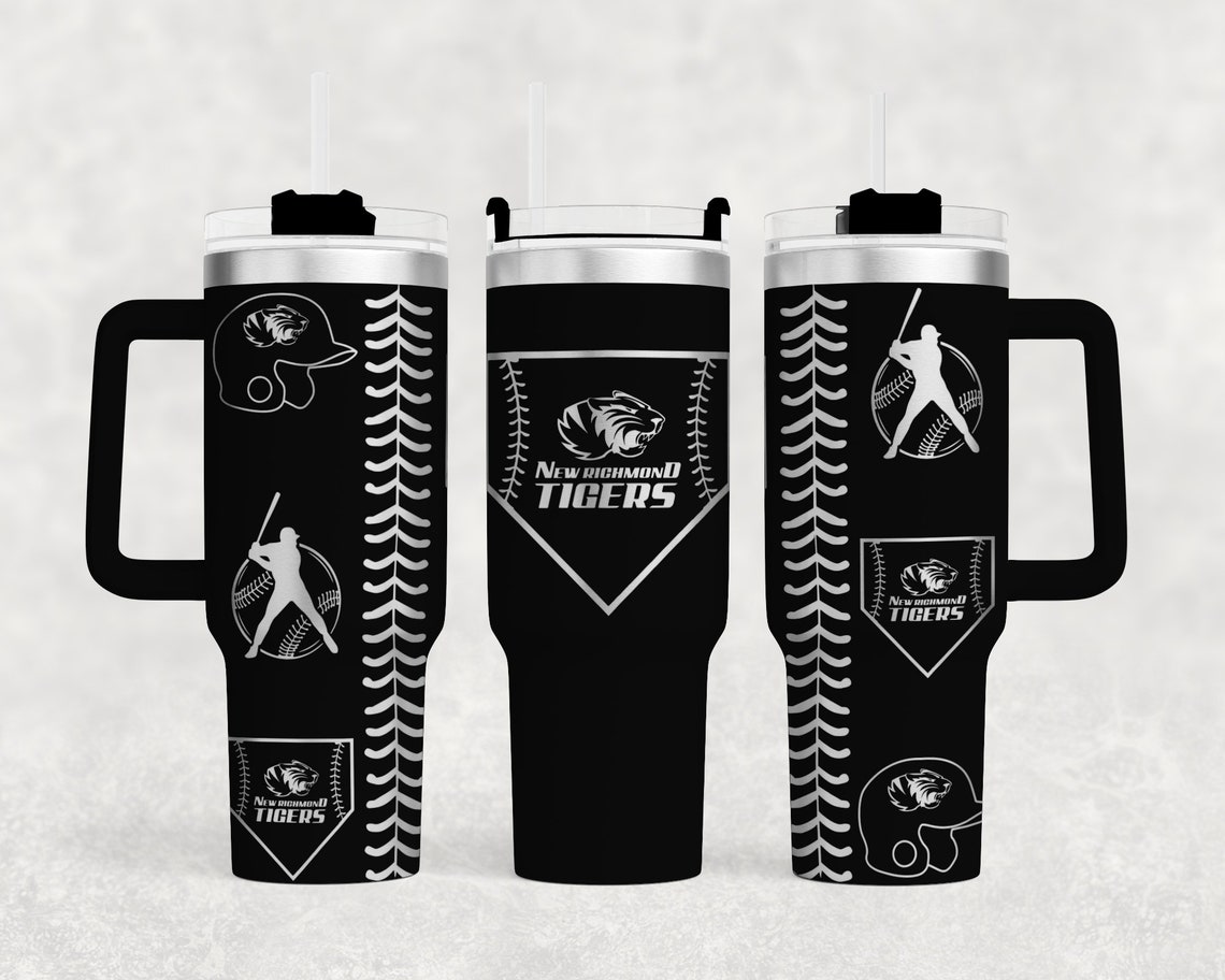 Tigers Baseball Laser Engraved Full Wrap for 40oz Tumbler, Digital ...